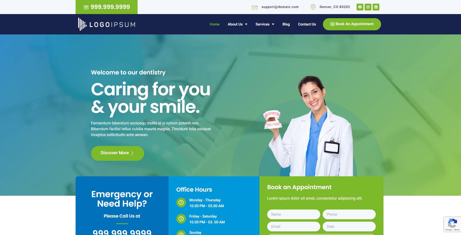 Dentist Website Demo 1 - Totally Awesome Site Demos